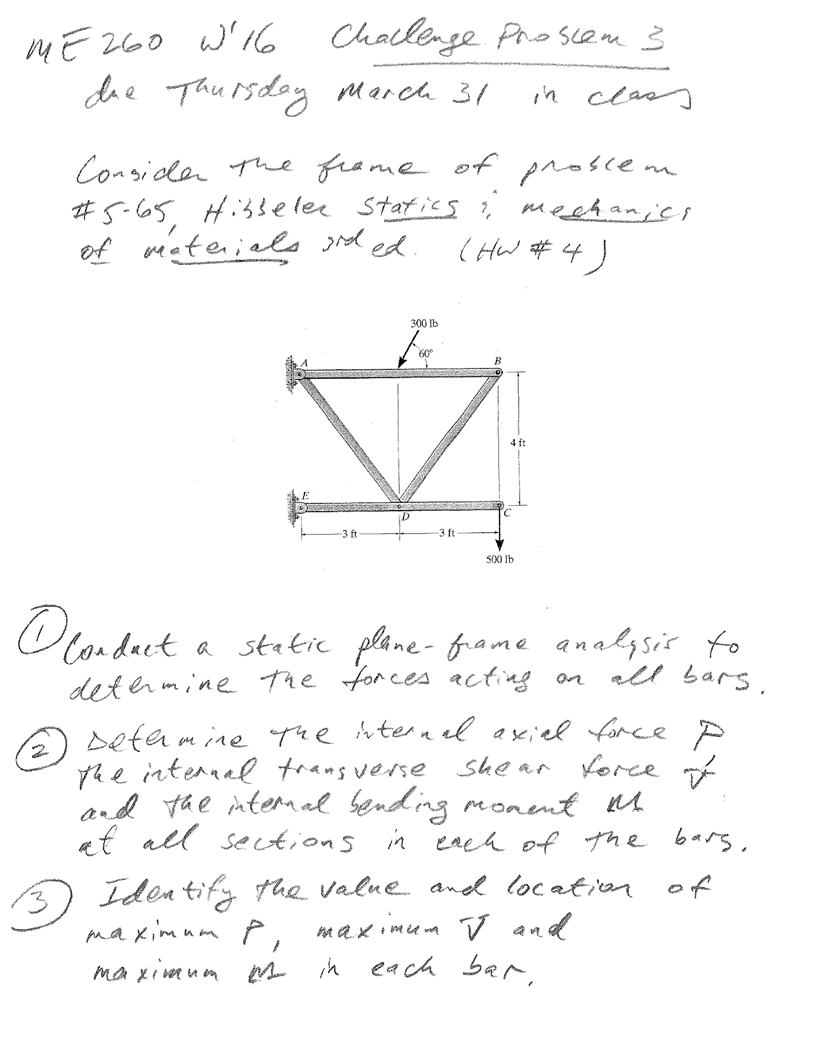 Solved Consider the frame of problem #5-65, Hibbeler statics | Chegg.com