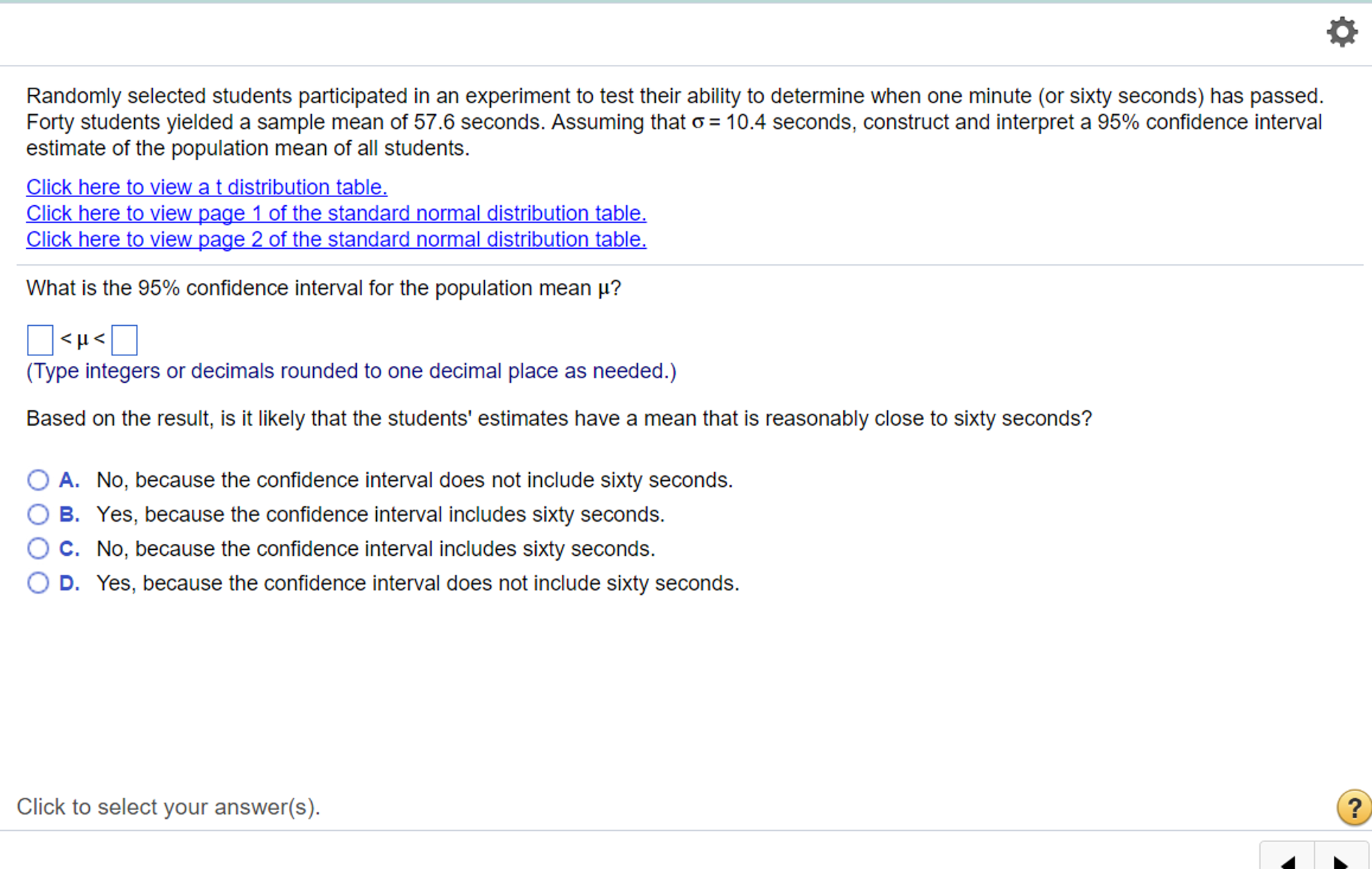 Solved Randomly selected students participated in an | Chegg.com