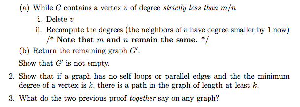 Solved 1. Let G be a graph with n verticies and m edges. | Chegg.com