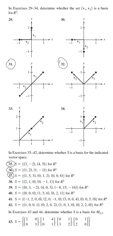 Solved In Exercises 29-34, determine whether the set vI v21 | Chegg.com
