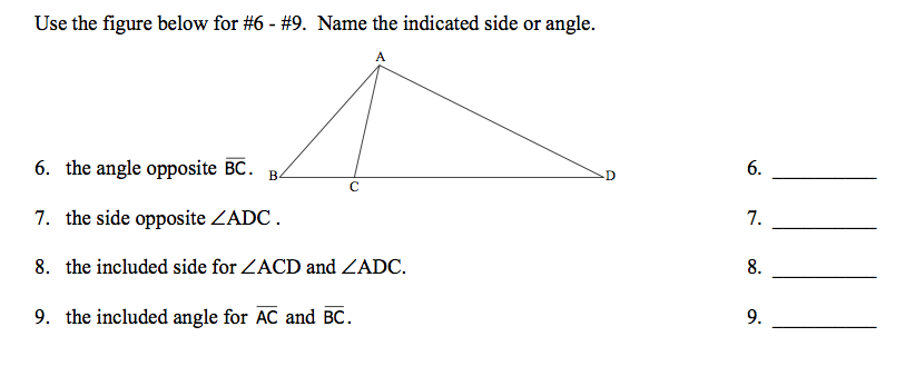 Solved Use the figure below for #6 - #9. Name the indicated | Chegg.com