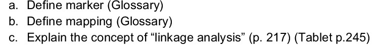 Solved Define (Glossary) a. marker b. Define mapping | Chegg.com