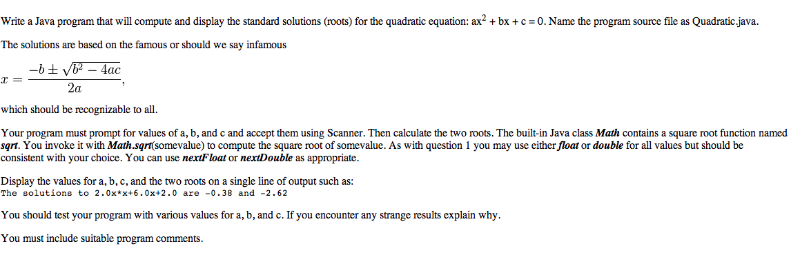 Solved Write a Java program that will compute and display | Chegg.com
