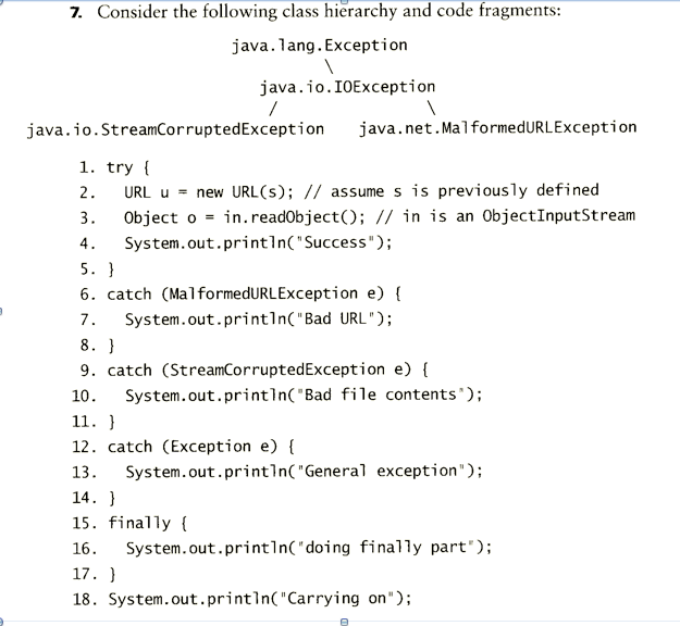 Solved 7 Consider class hierarchy and code fragments: the | Chegg.com