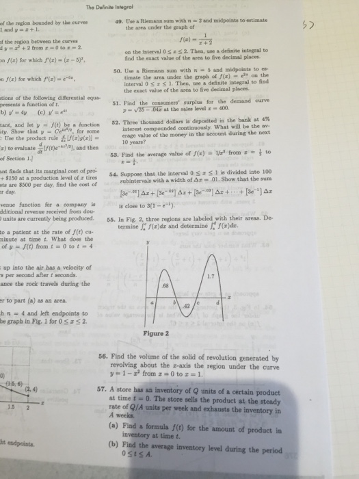 Solved Use a Riemann sum with n = 2 and midpoints to | Chegg.com
