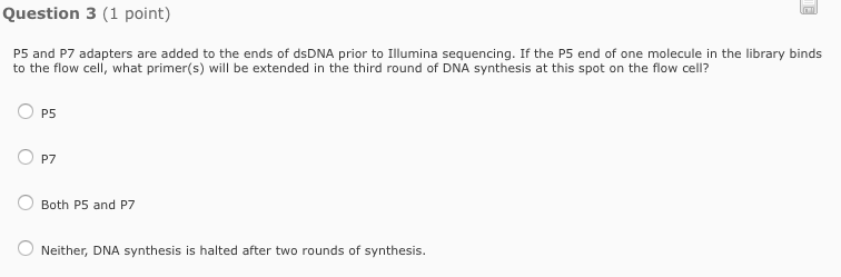Solved Question 3 (1 point) P5 and P7 adapters are added to | Chegg.com
