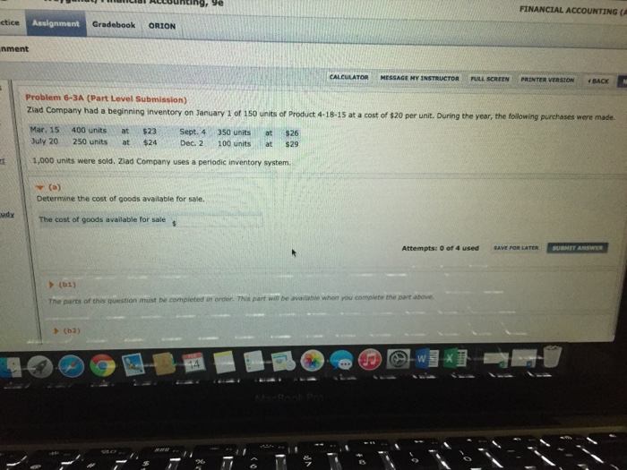 Solved Zlad Company had a beginning inventory on January 1 | Chegg.com