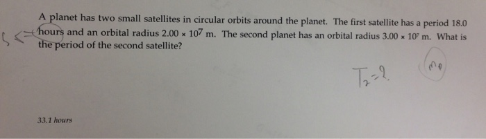 Solved A Planet Has Two Small Satellites In Circular Orbits