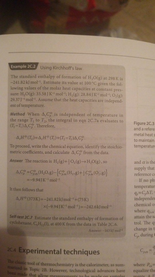 Solved Example 2C.2 Using Kirchhoff's law The standard | Chegg.com