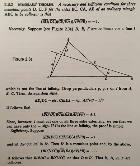 Solved Prove the “necessary" part of Menelaus' Theorem by | Chegg.com