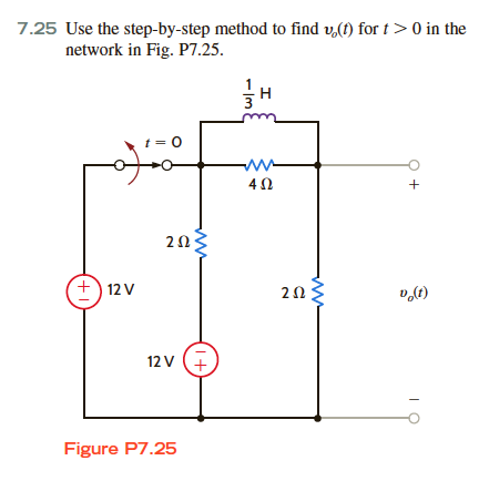 Solved Use the step-by-step method to find v_0(t) for t > 0 | Chegg.com