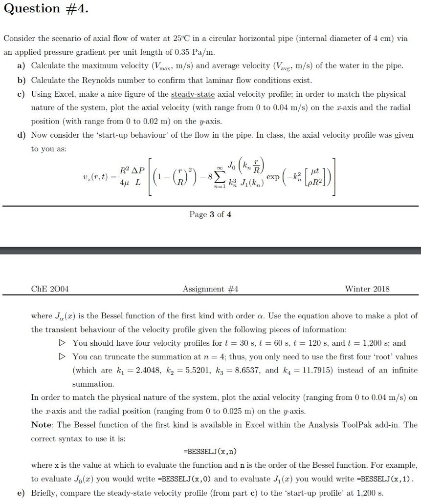 uestion #4. Consider the scenario of axial flow of | Chegg.com