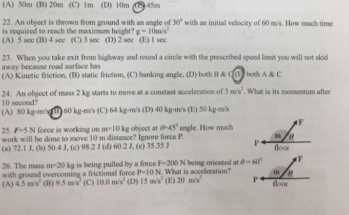 Solved 30m 20m 1m 10m 45m An object is thrown from ground | Chegg.com