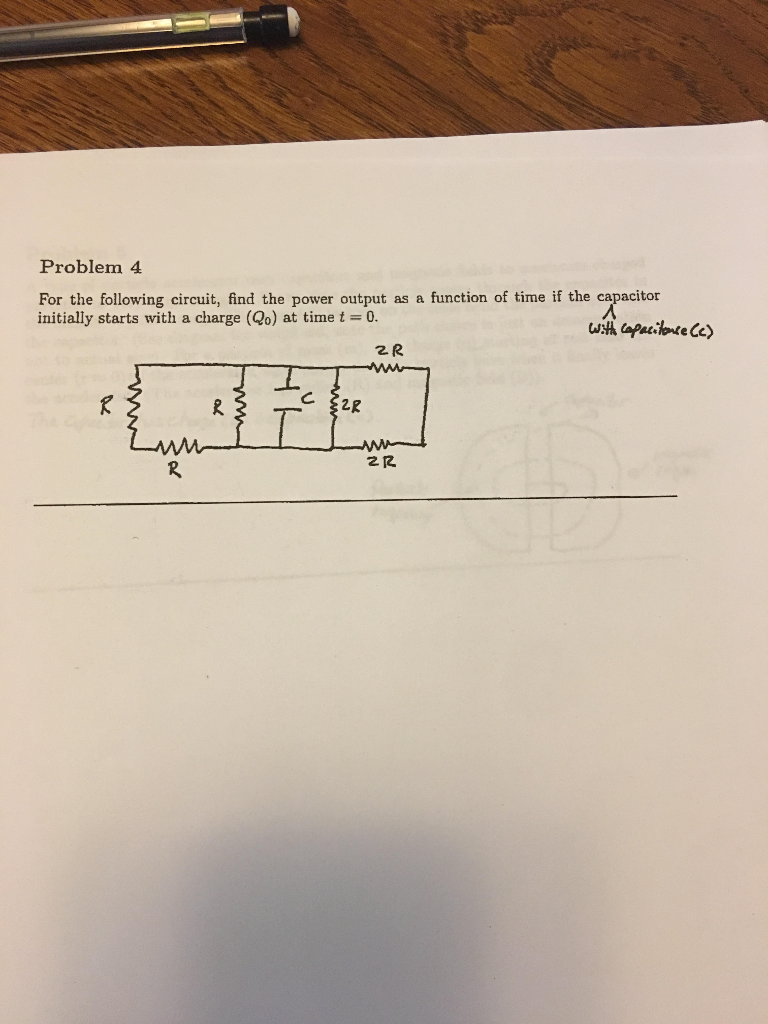 Solved Problem 4 For the following circuit, find the power | Chegg.com