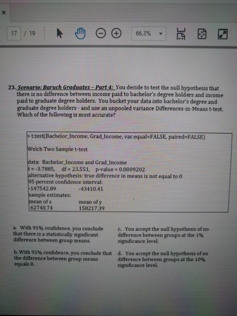 Solved 团 23. Scenario: Baruch Graduates Part 4: You decide | Chegg.com Solved 团 23. Scenario: Baruch Graduates Part 4: You decide | Chegg.com