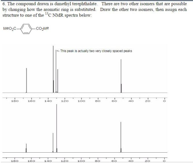Solved 6. The compound drawn is dimethyl terephthalate. | Chegg.com