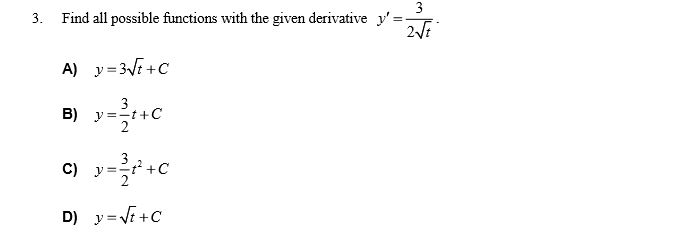 Solved 3 2 3. Find all possible functions with the given | Chegg.com