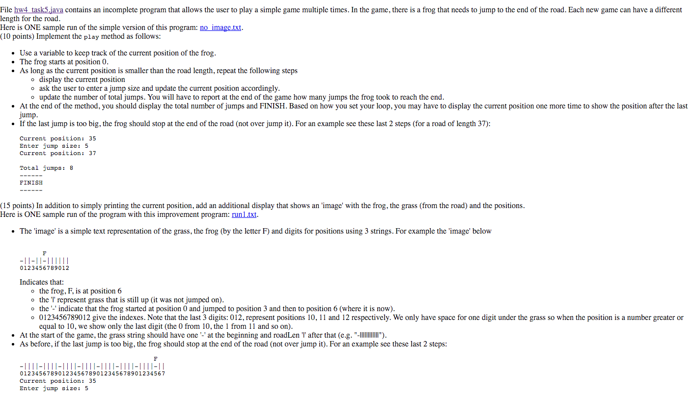 Solved import java.util.Scanner; /** * * Jumping frog | Chegg.com