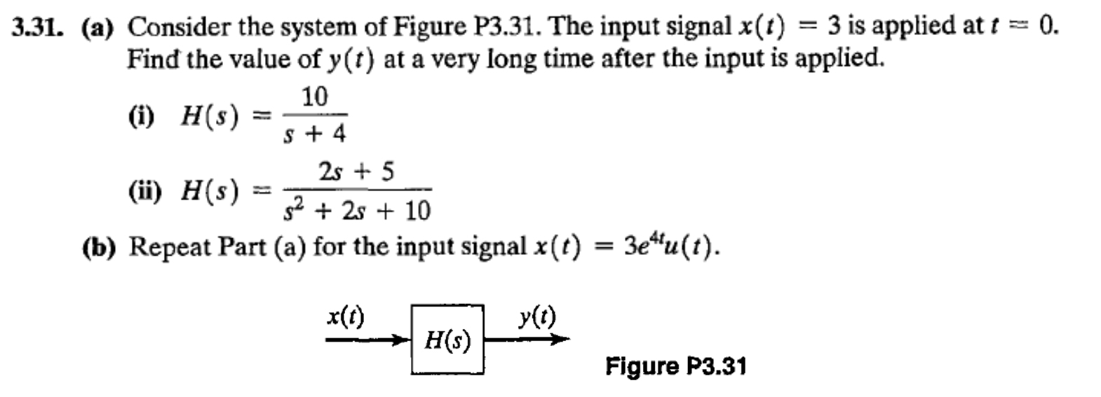 Solved Consider the system of Figure P3.31. The input signal | Chegg.com