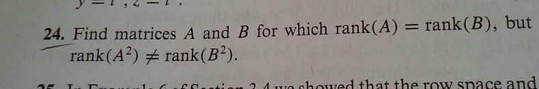 Solved Find matrices A and B for which rank(A) = rank(B), | Chegg.com