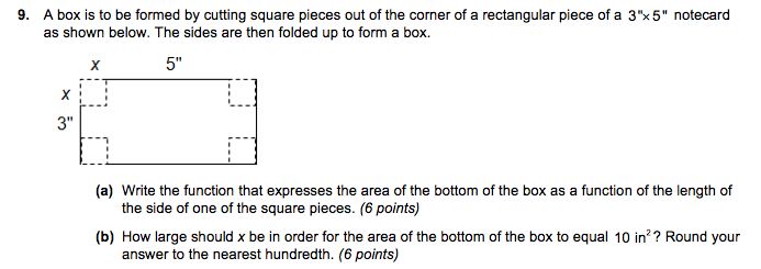 Solved A box is to be formed by cutting square pieces out of | Chegg.com