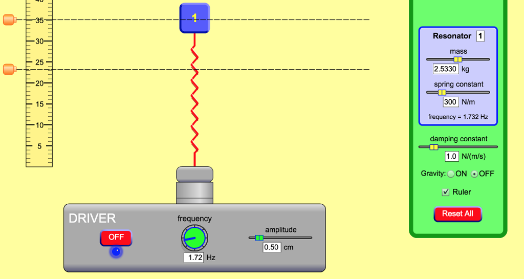 Solved A mass on a driver is oscillating. The mass of the | Chegg.com