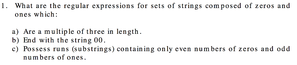 Solved What Are The Regular Expressions For Sets Of Strings 