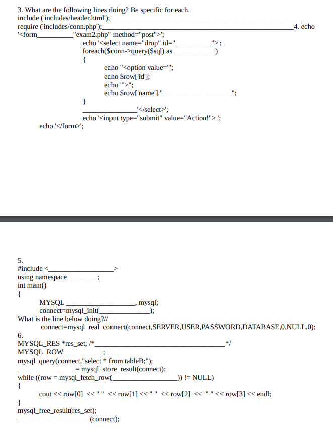 Solved 3. What are the following lines doing? Be specific | Chegg.com