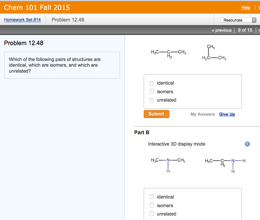 Solved Part E Interactive 3D display mode H H H2 H2 O | Chegg.com