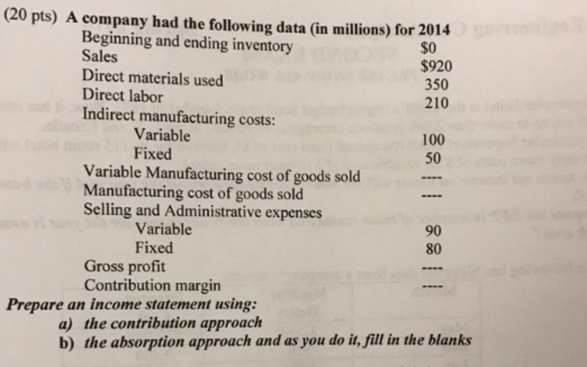 Solved A company had the following data (in millions) for | Chegg.com