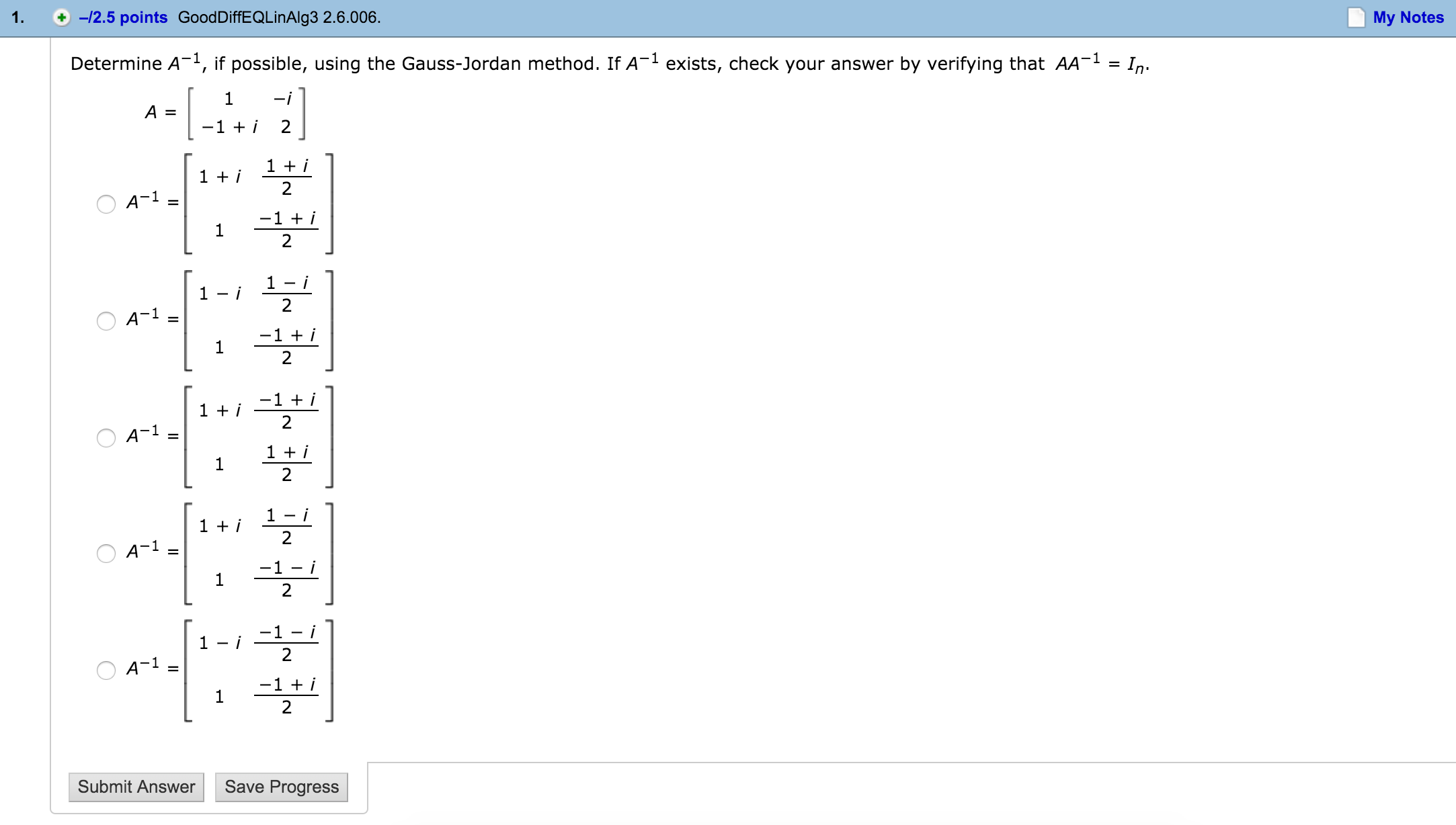 Solved Determine A^-1, if possible, using the Gauss-Jordan | Chegg.com