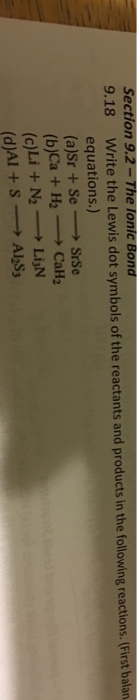 Solved what is the Lewis dot structure for Sr + Se = SrSe | Chegg.com