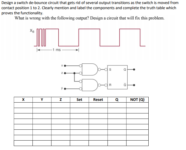Solved Design A Switch De Bounce Circuit That Gets Rid Of