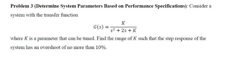 Solved Problem 3 (Determine System Parameters Based on | Chegg.com