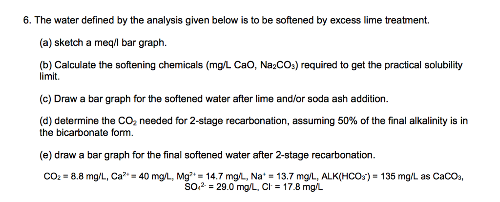 The water defined by the analysis given below is to | Chegg.com