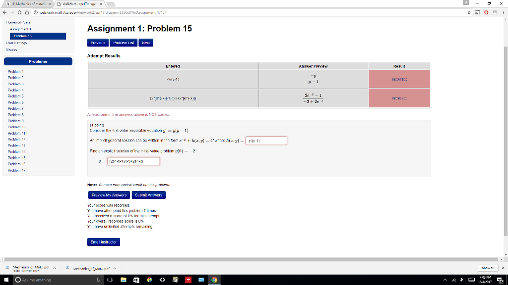 Solved C ® webwork mathttu.edu/webwork2/ pr17ldra 05016 | Chegg.com