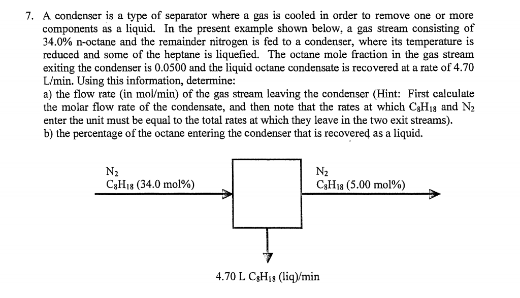 Solved A condenser is a type of separator where a gas is | Chegg.com