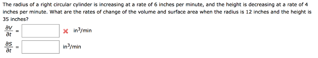 Solved The radius of a right circular cylinder is increasing | Chegg.com