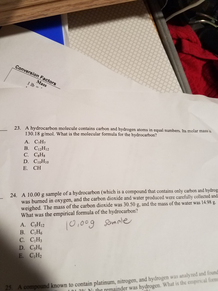 Solved A hydrocarbon molecule contains carbon and hydrogen | Chegg.com