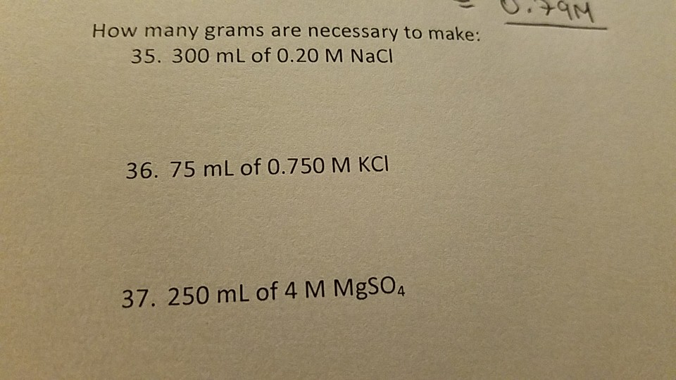 Solved How many grams are necessary to make: 35. 300 mL of | Chegg.com