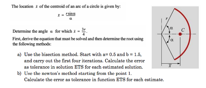 The location x of the centroid of an are of a circle | Chegg.com