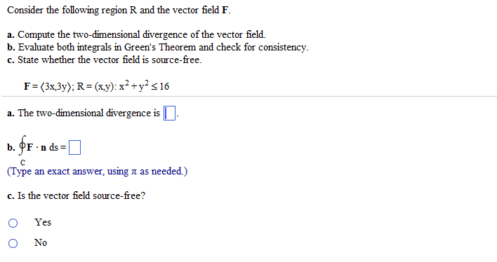 Solved Consider the following region R and the vector field | Chegg.com