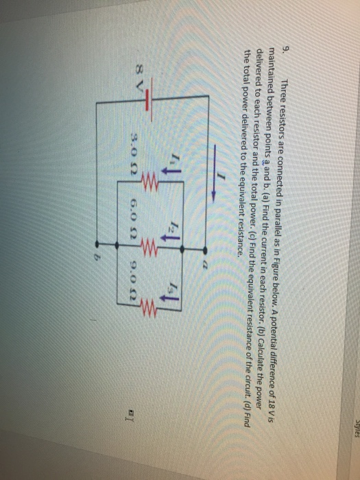 Solved Three resistors are connected in parallel as in | Chegg.com
