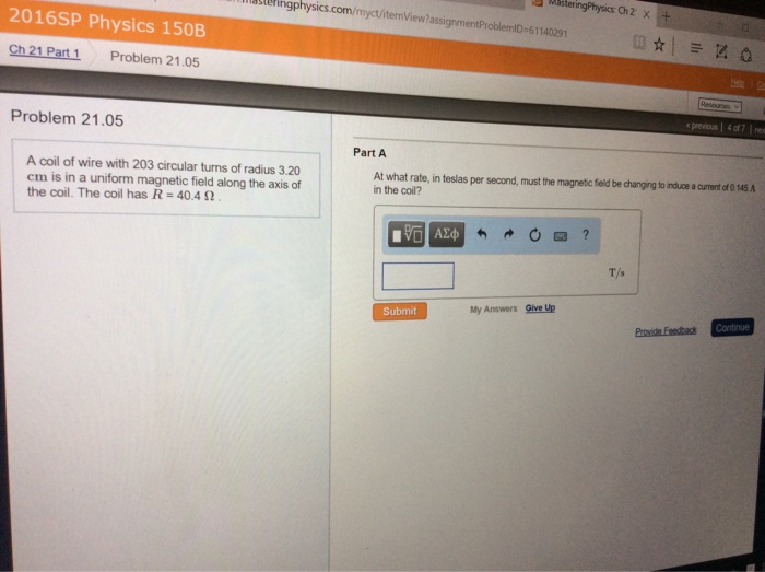 Solved A coil of wire With 203 circular turns of radius 3.20 | Chegg.com