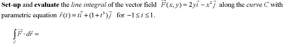 Solved Set-up and evaluate the line integral of the vector | Chegg.com