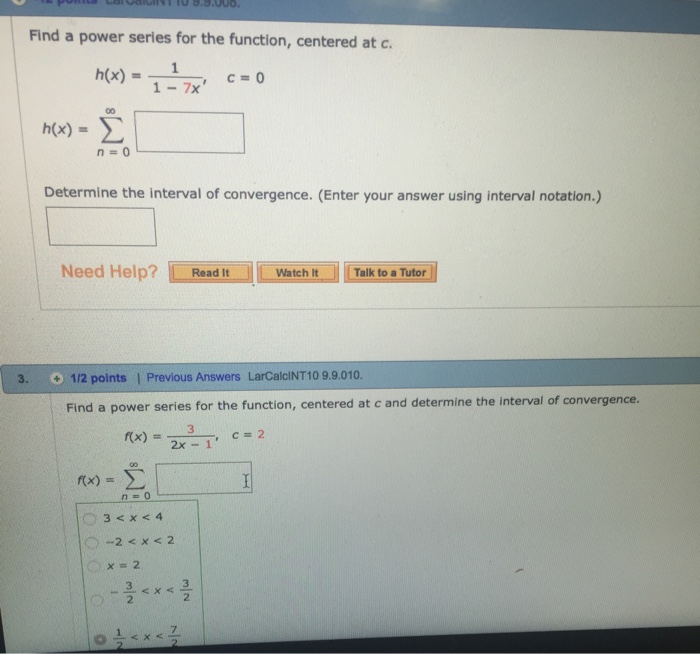 Solved Find a power series for the function, centered at c. | Chegg.com