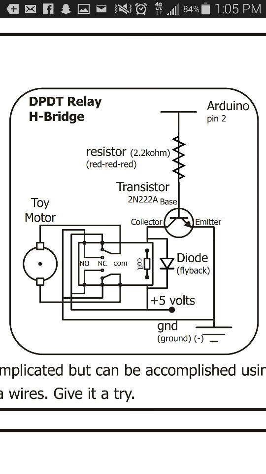 Solved DPOT Relay DPDT Relay H-Bridge Arduino pin 2 resistor | Chegg.com