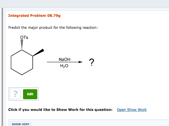 Solved Predict the major product for the following reaction: | Chegg.com