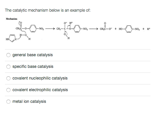 Solved The catalytic mechanism below is an example of: | Chegg.com