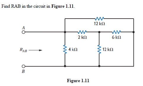 Solved Find RAB in the circuit in Figure 1.11. | Chegg.com